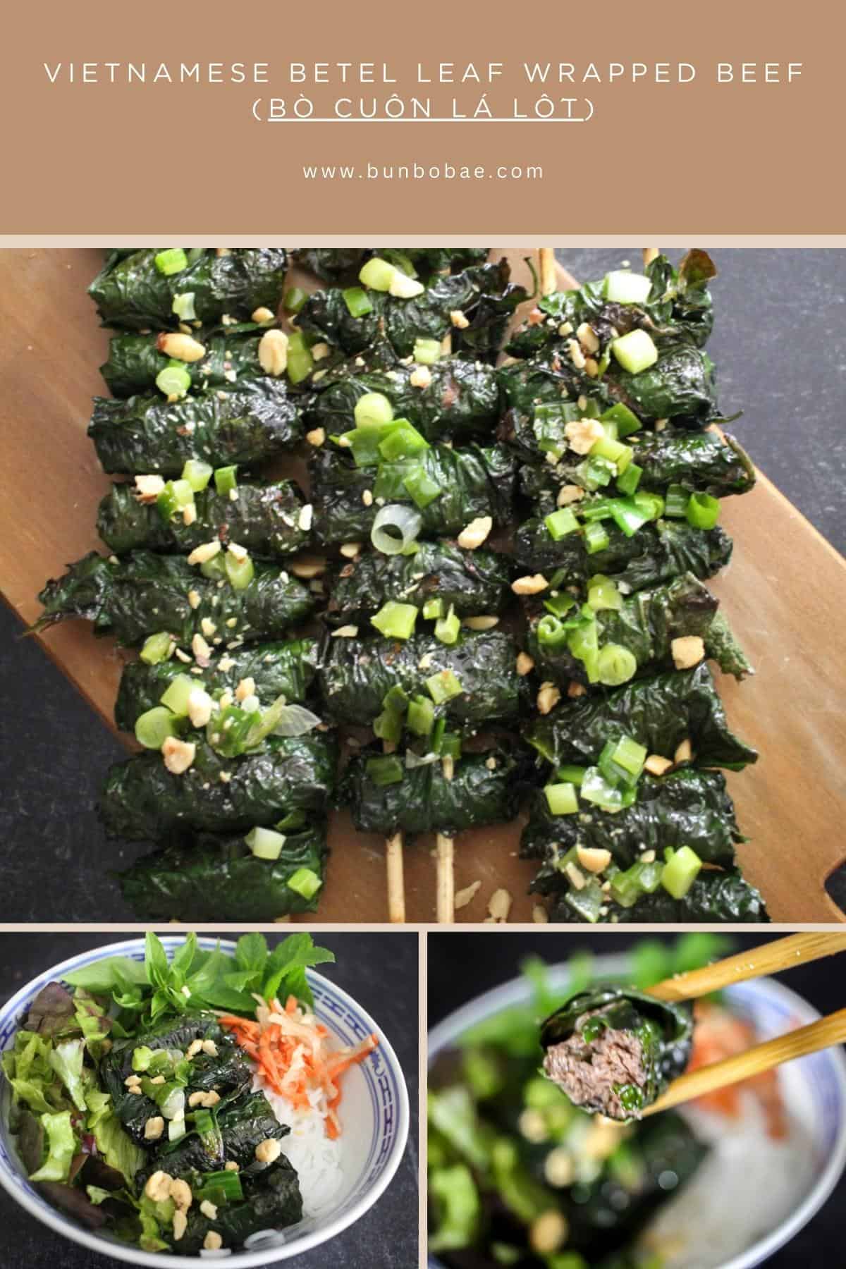 Vietnamese Betel Leaf Wrapped Beef (Bò Cuốn Lá Lốt) – Bun Bo Bae